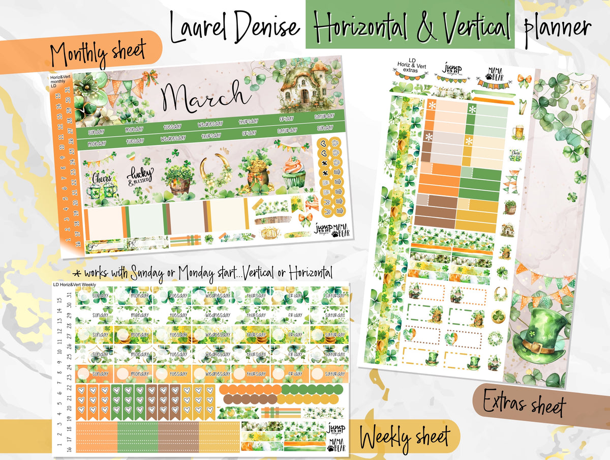 March Shamrock Dreams -for Laurel Denise Planner stickers -Scout/Portr ...