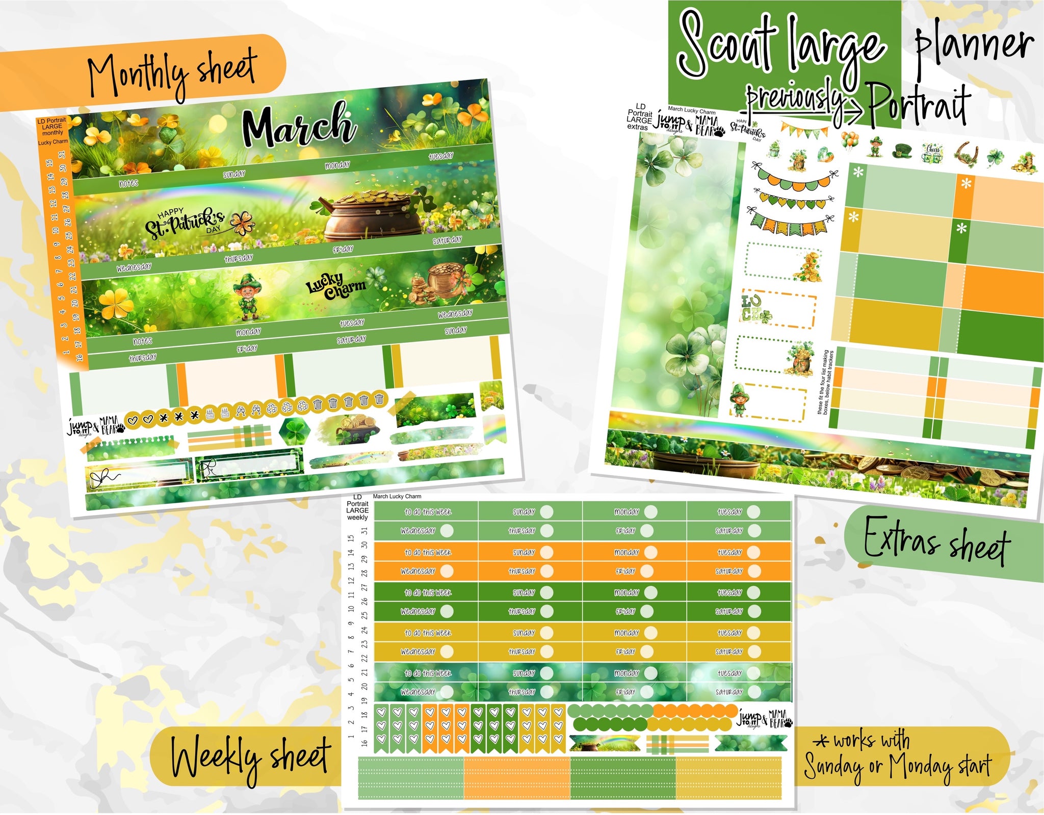 New Release March Lucky Charm -for Laurel Denise Planner stickers -Sco ...