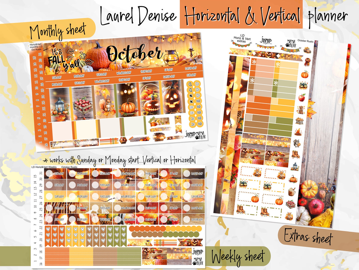October Rustic -for Laurel Denise Planner stickers -Scout/Portrait, An ...