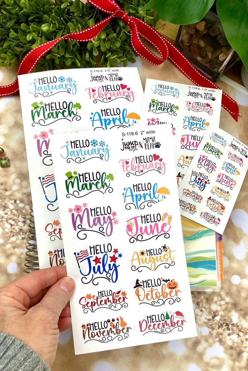 Hello Months of the Year planner calendar stickers (S-118-6) – Jump To ...