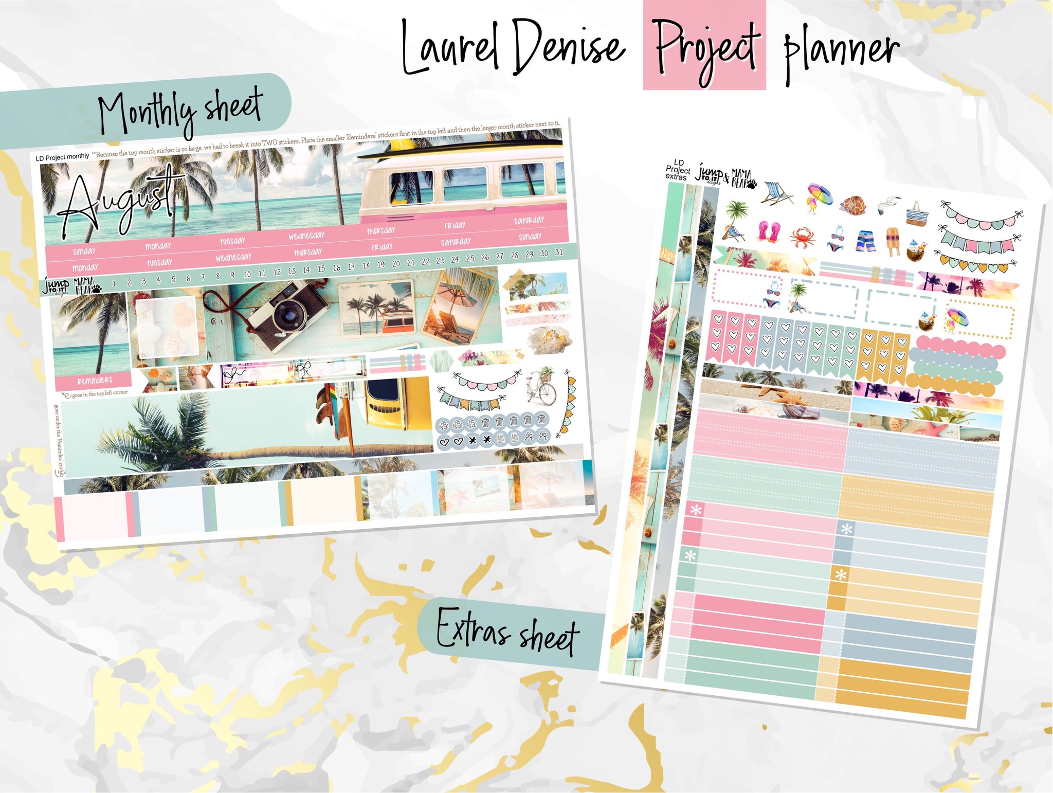 August -for Laurel Denise Planner stickers - Portrait, Mini, Vertical ...