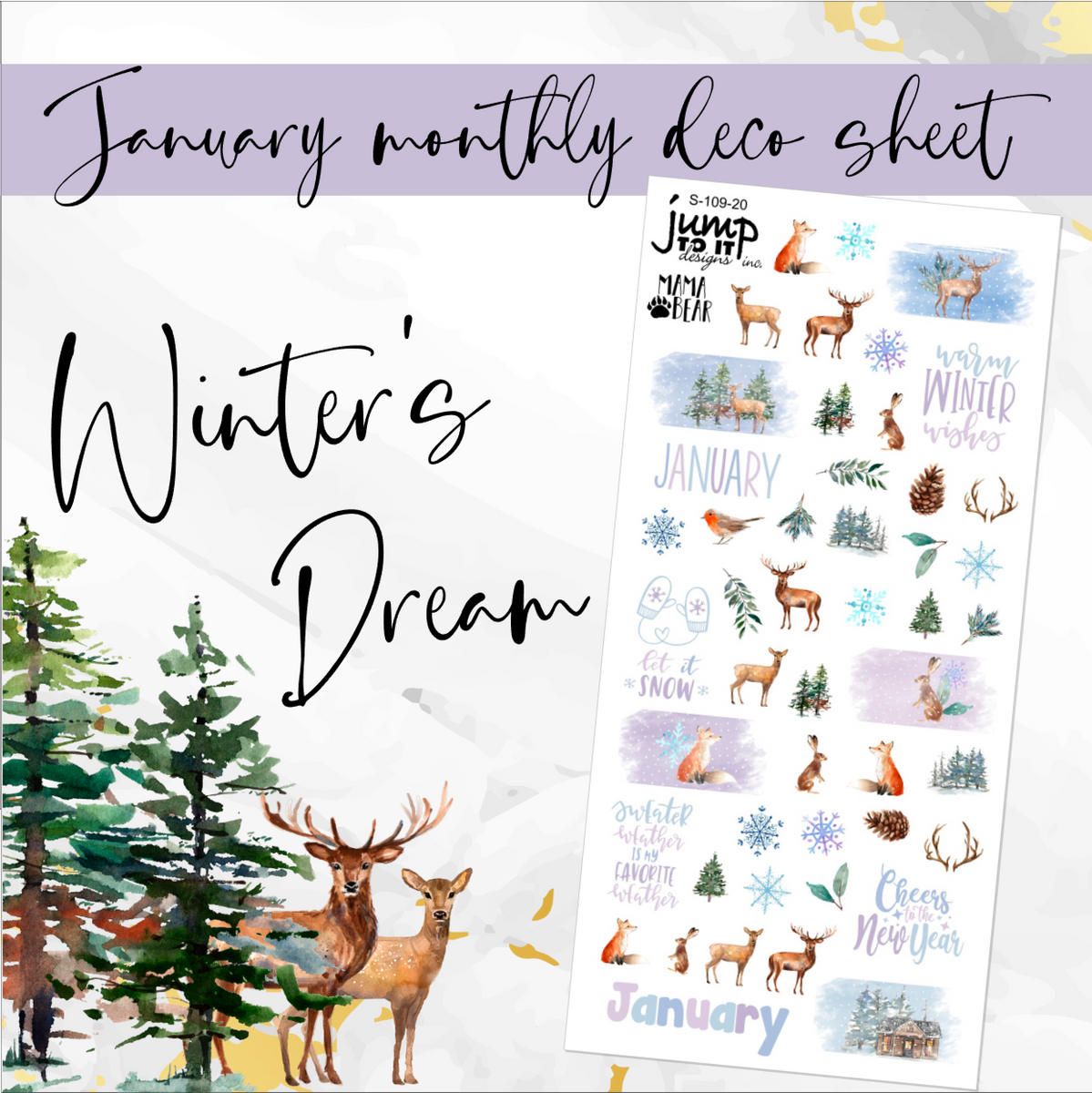 January Winter’s Dream Deco sheet - planner stickers (S-109-20) – Jump ...