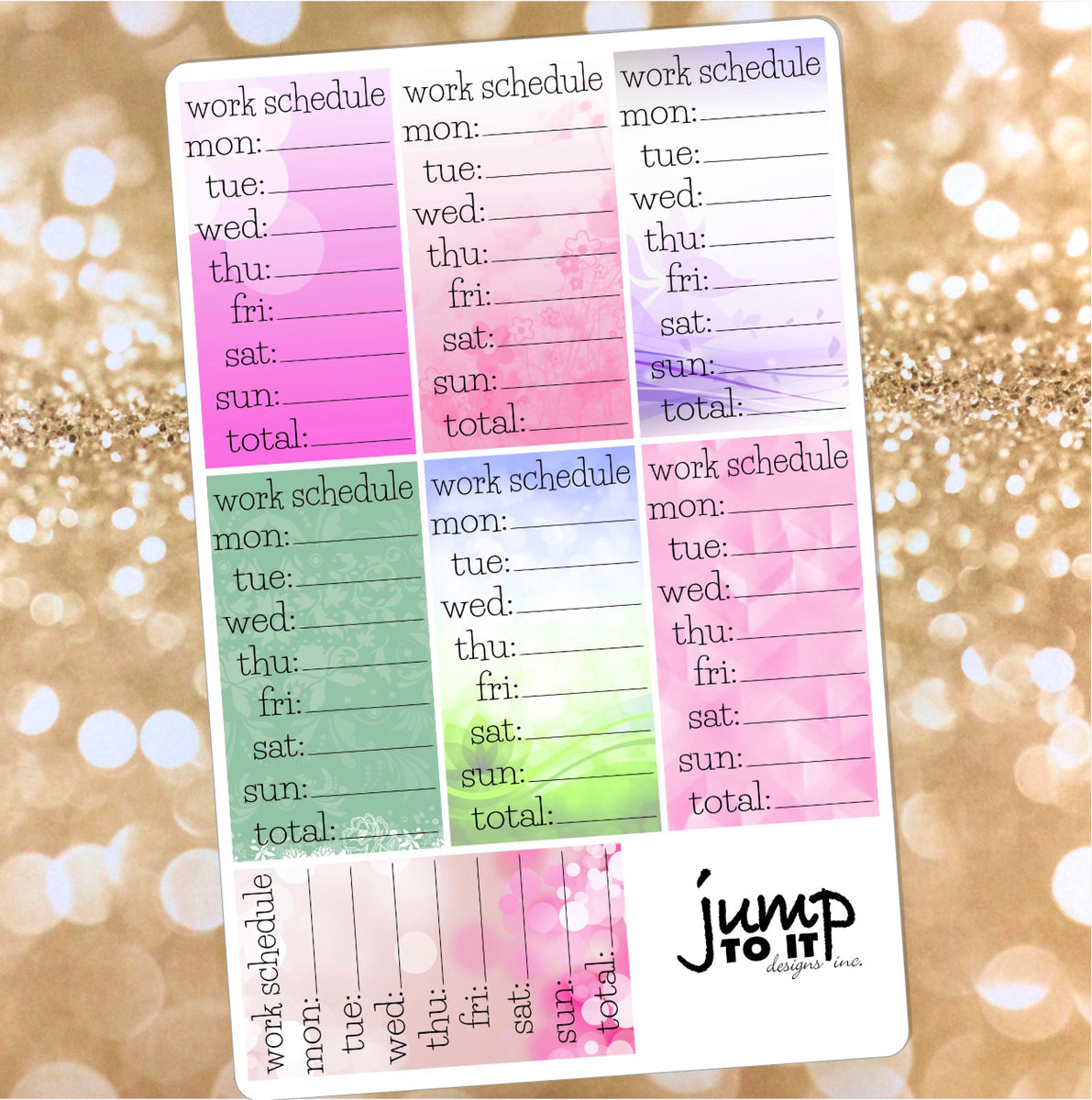 Work Schedule planner stickers (S-139) – Jump To It Designs