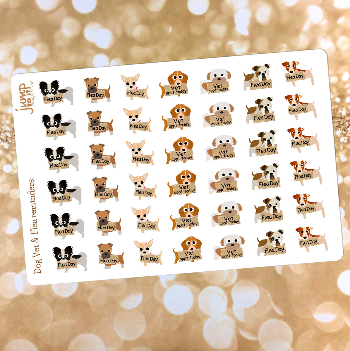 Dog/Puppy Flea Treatment, Vet & Heartworm Reminder Stickers (R-110 ...