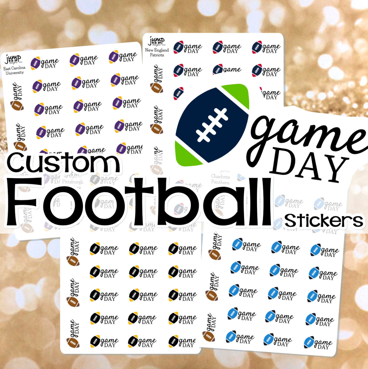 Custom Football sports stickers (R-139) – Jump To It Designs